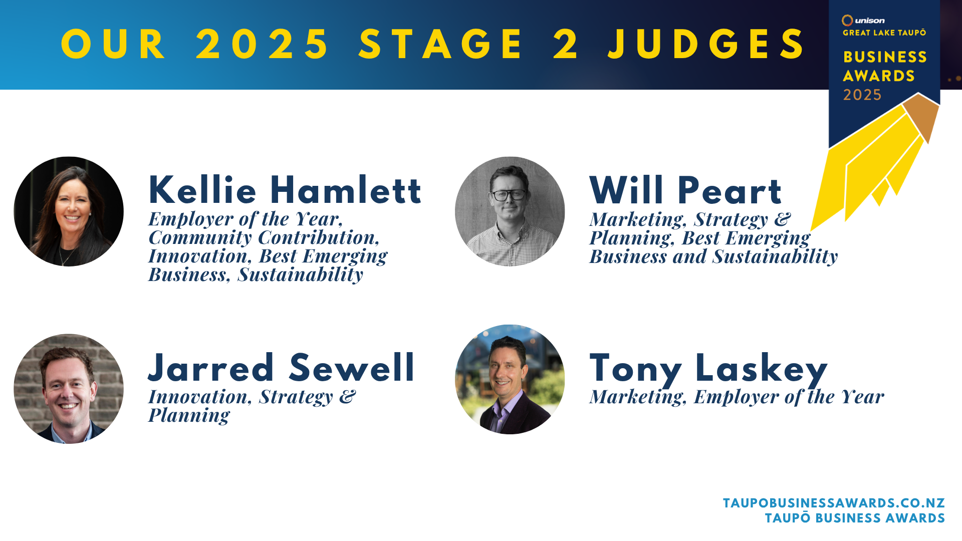 Meet our Stage 2 Judges | Taupo Business Awards